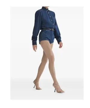 MUGLER Denim Tailored Shorts - Multicolor