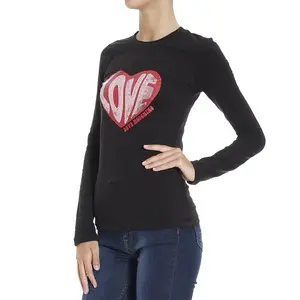 Moschino Long Sleeve T-shirt With Heart Logo Detail