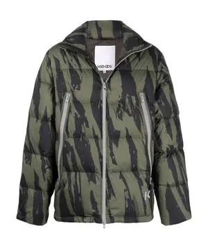 Kenzo Puffer Jacket With Camouflage Print