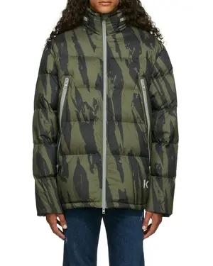 Kenzo Puffer Jacket With Camouflage Print