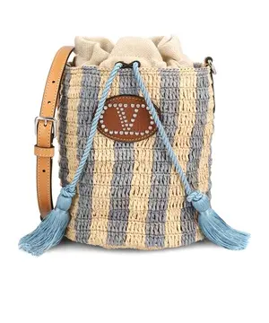 Valentino Garavani Vlogo Signature Striped Bucket Bag - Multicolor