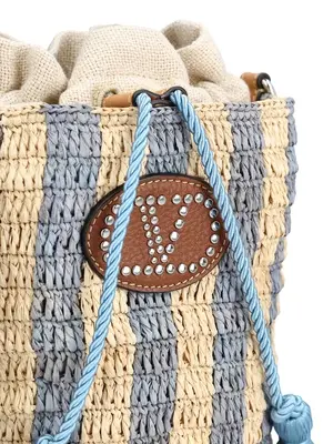 Valentino Garavani Vlogo Signature Striped Bucket Bag - Multicolor