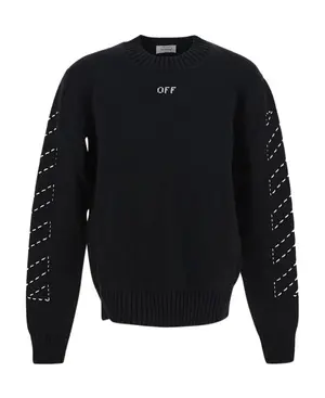 Off-white Patterned Sweaters For Men