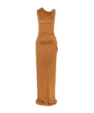 Rick Owens Draped Jersey Gown - Gold