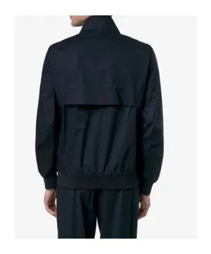 K-WAY Stand-collar Zip Jacket With Ribbed Cuffs And Hem - Blue