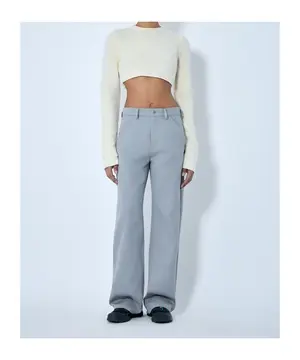 RIER Cropped Knitted Jumper - White