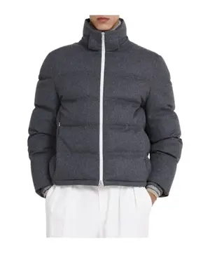 Brunello Cucinelli Wool Cashmere Down Jacket With Drawstring Hood