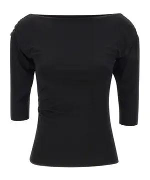 KAOS Ruched Boat-neck Top