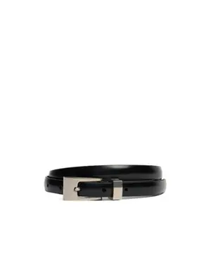 THE ROW Downtown Bright Leather Belt - Black