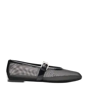 STUART WEITZMAN Round Toe Buckled Flats