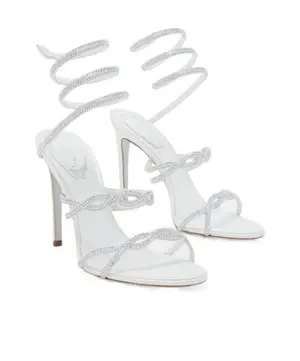 Rene Caovilla Embellished Stiletto Sandals - Ivory
