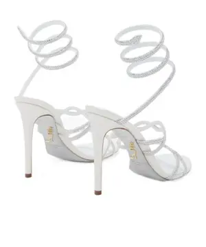 Rene Caovilla Embellished Stiletto Sandals - Ivory