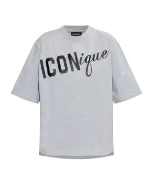Dsquared2 Short Sleeve Crewneck T-shirt With Iconique Logo - Grey