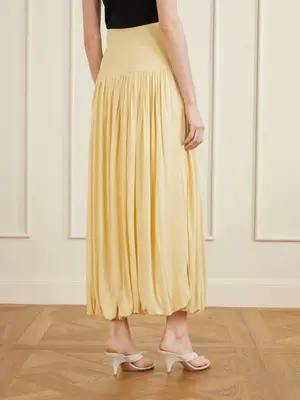 TOTEME Gathered Pleated Midi Skirt - Nude