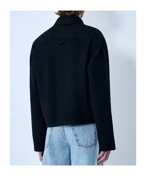 RIER Button Detailed Long-sleeved Polo Shirt - Black