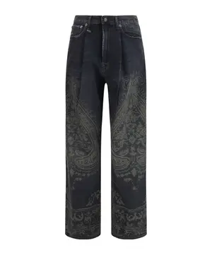 High Waisted Floral Print Jeans
