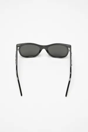 Acne Studios Embossed Logo Square Frame Sunglasses - Black