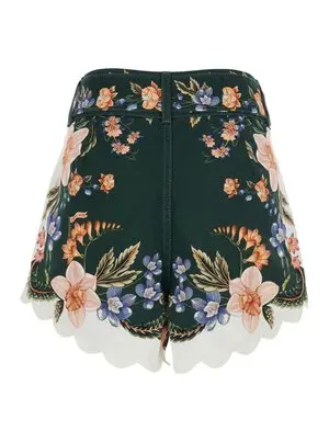 Farm Rio Belted Floral Print Shorts