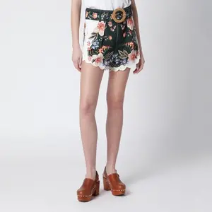 Farm Rio Belted Floral Print Shorts