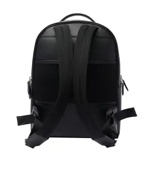Bally Logo Printed Zip-up Backpack - Black