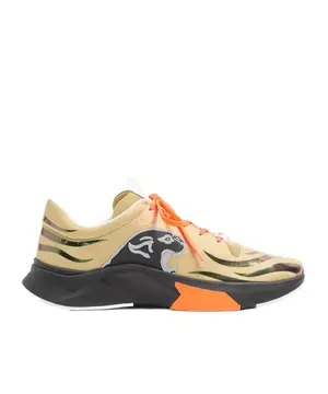 Valentino Garavani Panther Blaze Low-top Sneakers In Ripstop Fabric - Beige/black