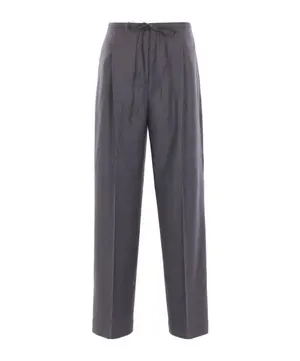 RÓHE Drawstring Pleated Trousers - Black