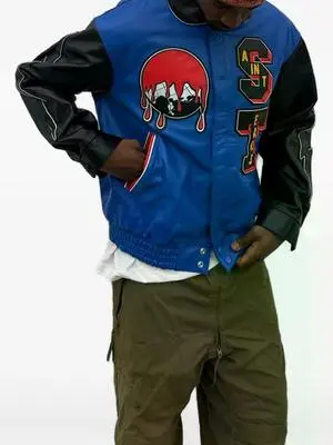 SAINT MXXXXXX Leather Varsity Jacket