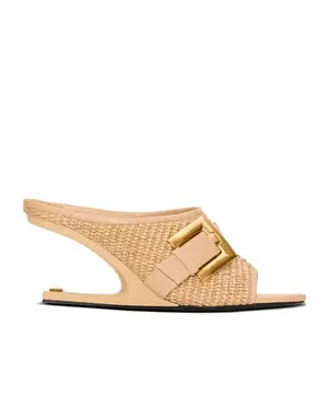 Balmain Anthem No Wedge Mules - Beige