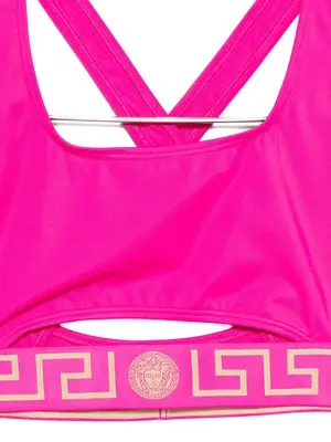 Versace Greca Border Cut-out Detailed Bikini Top