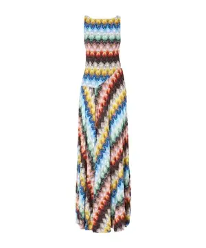 Missoni Sleeveless Lace Motif Lamé Long Dress