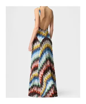 Missoni Sleeveless Lace Motif Lamé Long Dress