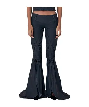 KNWLS Flared Jeans With Pleated Knee Construction