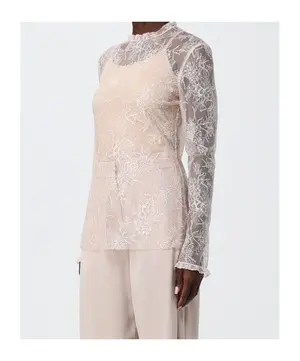 Alberta Ferretti Long-sleeve Lace T-shirt - Pink