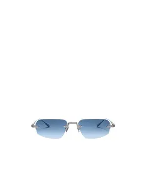 AKONI Juno-three Geometric-frame Rimless Sunglasses - Antique Silver