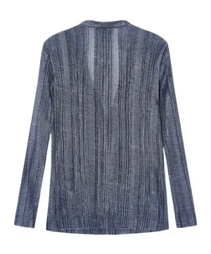 Giorgio Armani Single-breasted Striped Jacket - Gray