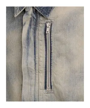 Rick Owens Cotton Denim Zip-front Jacket - Gray