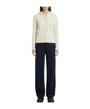 Moncler Wool Cashmere Zip-up Hoodie - White