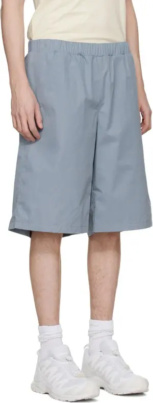 RIER Elasticated Cotton Bermuda Shorts - Blue