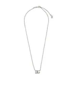 Dolce & Gabbana Logo-plaque Pendant Necklace - Silver