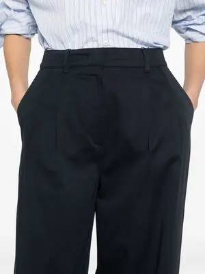 DUNST Pleated Chino Pants - Black