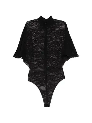 David Koma Lace Cape-sleeve Bodysuit