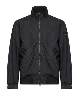 Stone Island Long-sleeved Zip-up Jacket - Black