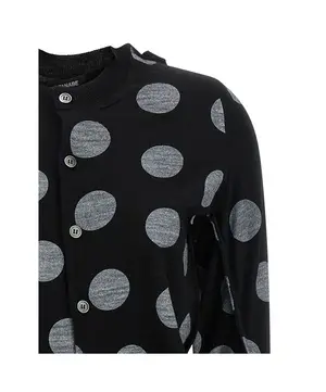 Junya Watanabe Asymmetric Polka-dot Cardigan