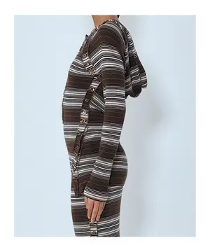 KNWLS Striped Hooded Sweater Dress