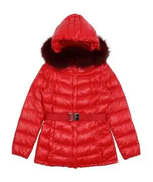 Max Mara Hooded Quilted Down Jacket With Fur Trim - Red
