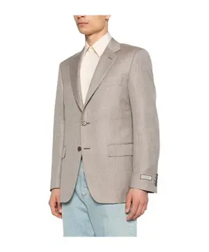 Canali Textured Blazer - Nude
