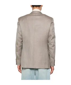 Canali Textured Blazer - Nude