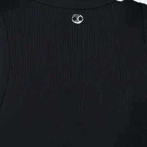 Rabanne Ribbed Tank Top With Eyelet Detail - Black