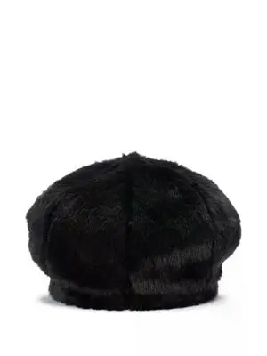 BASICKS Faux-fur Embroidered-logo Beret