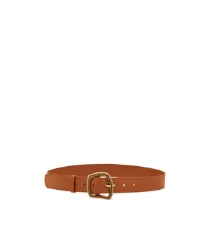 Gabriela Hearst Square Buckle Leather Belt - Brown